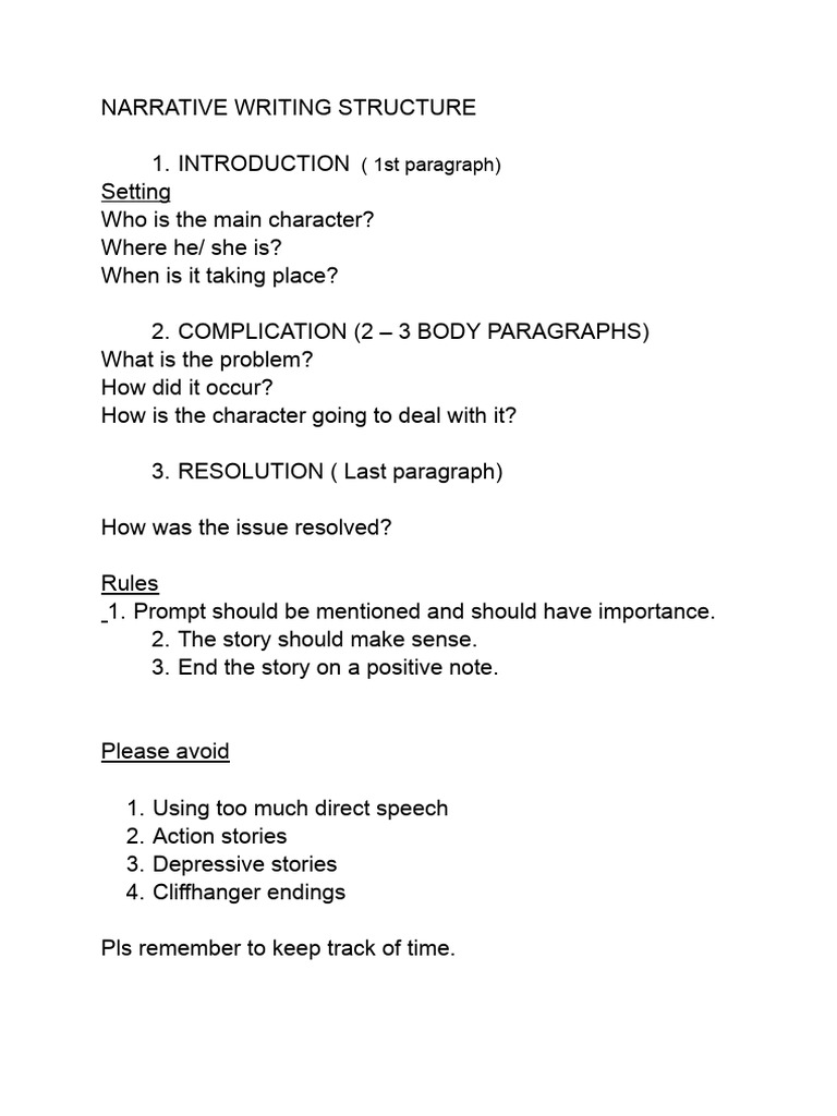 Narrative Writing Structure | PDF