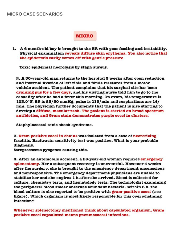 Micro Case Scenarios | PDF