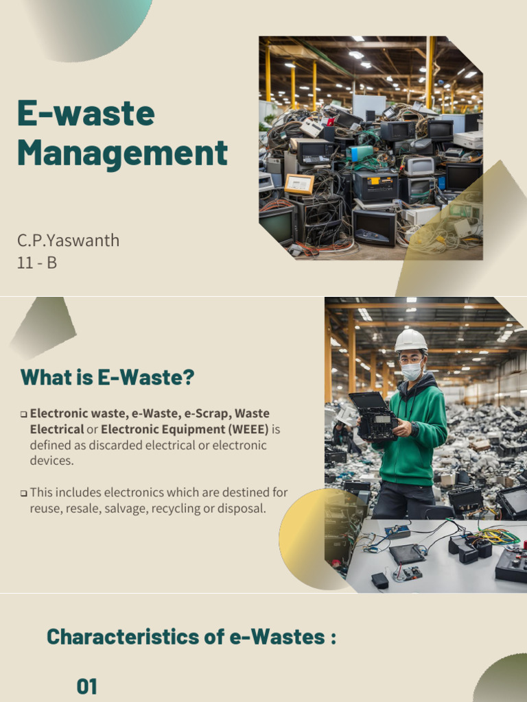 E-waste Management PPT | PDF | Electronic Waste | Recycling