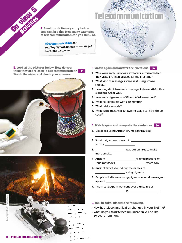 Pioneer Intermed B1 - On View - International 5 | PDF | Telegraphy | Telecommunications