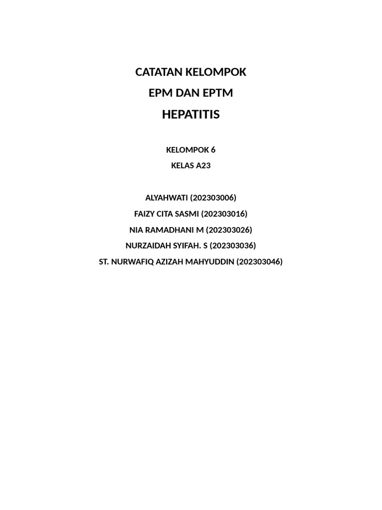Catatan Kelompok 6 (Hepatitis) | PDF