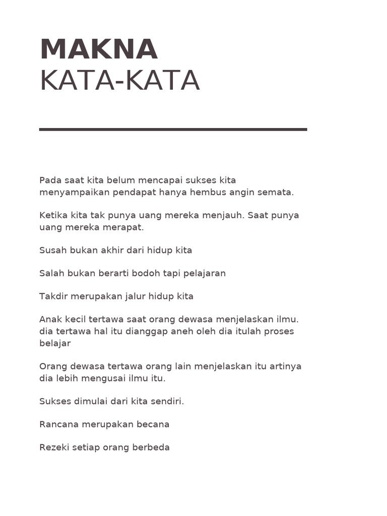 Kata-Kata: Makna | PDF
