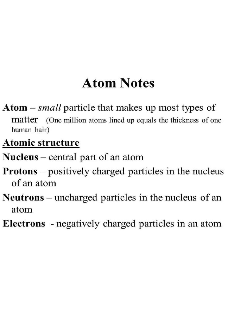 Atom Notes | PDF