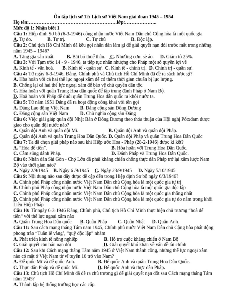 LSVN Giai Doan 1945 - 1954 | PDF