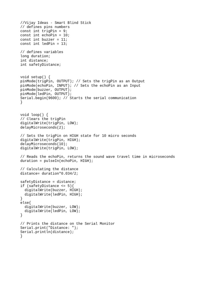 Smart Blind Stick Pdf