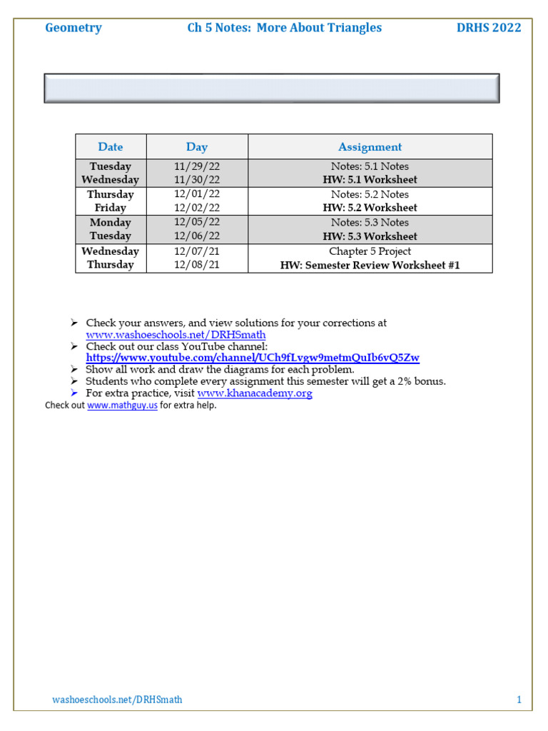 Geom_Ch_5_Notes | PDF | Triangle | Angle