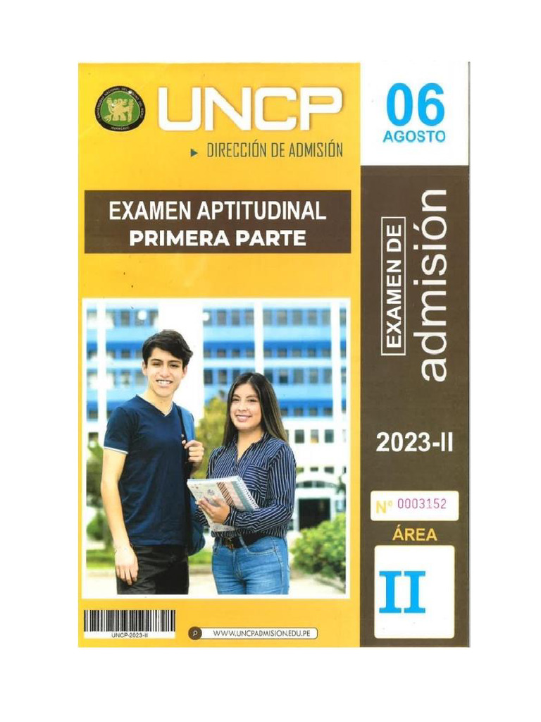 Area Ii Uncp 2023 Ii Primera Parte | PDF