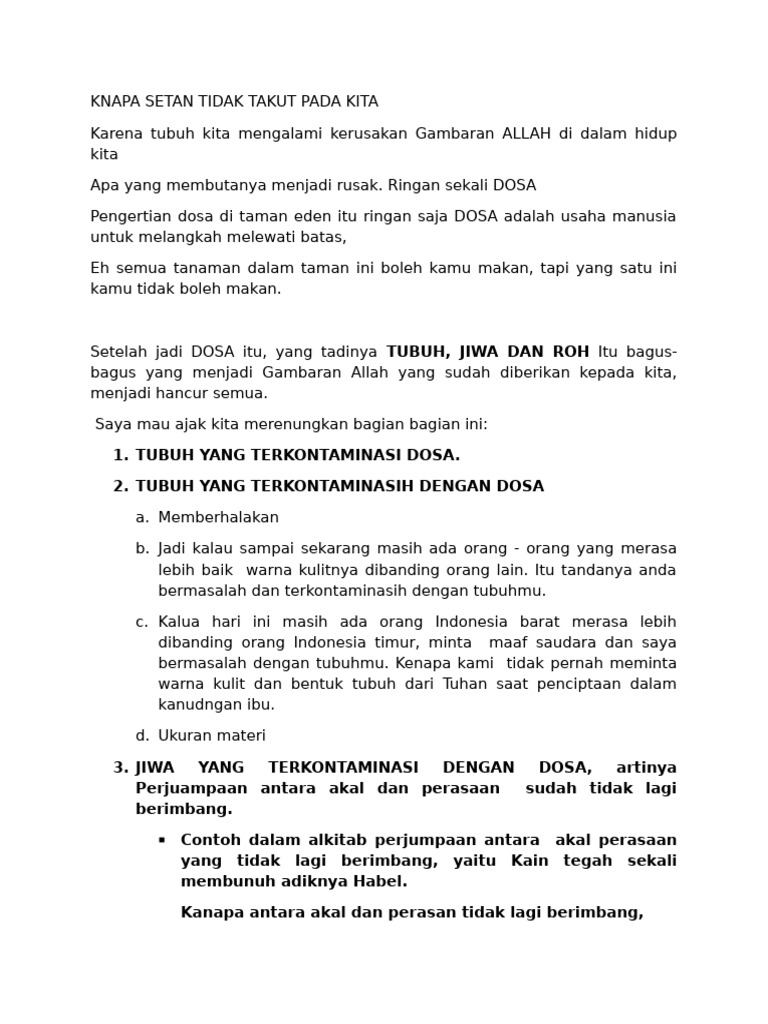 KNAPA SETAN TIDAK TAKUT PADA KIT1 | PDF