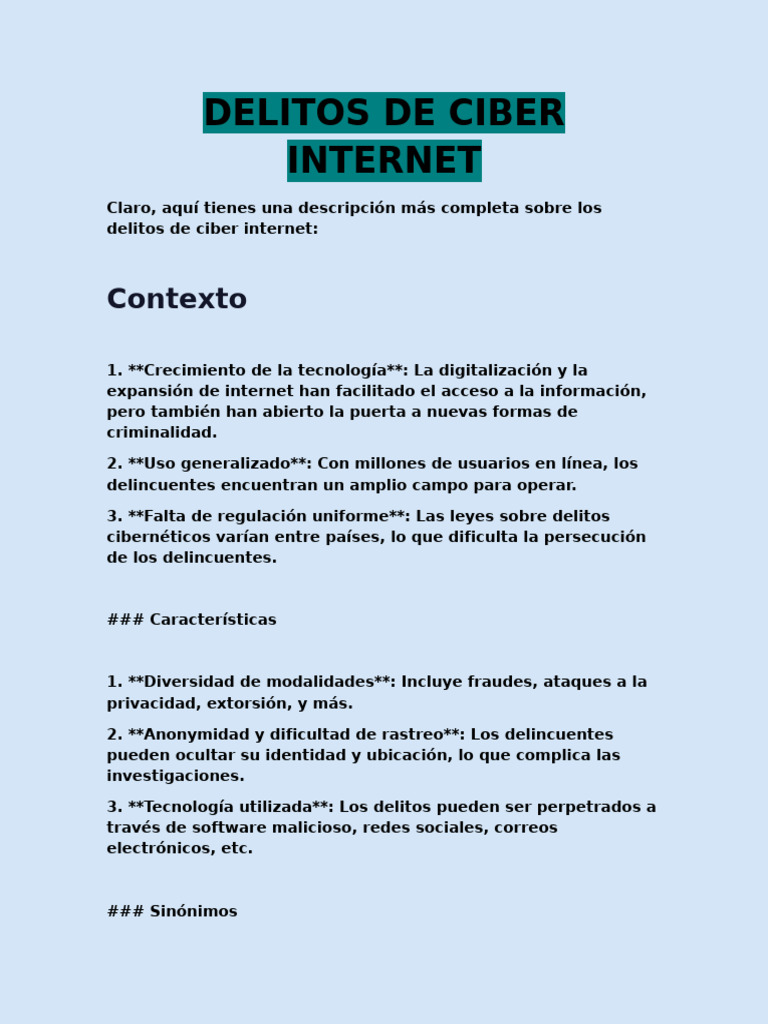 Delitos Cibernéticos: Amenazas y Consecuencias | PDF | Malware ...