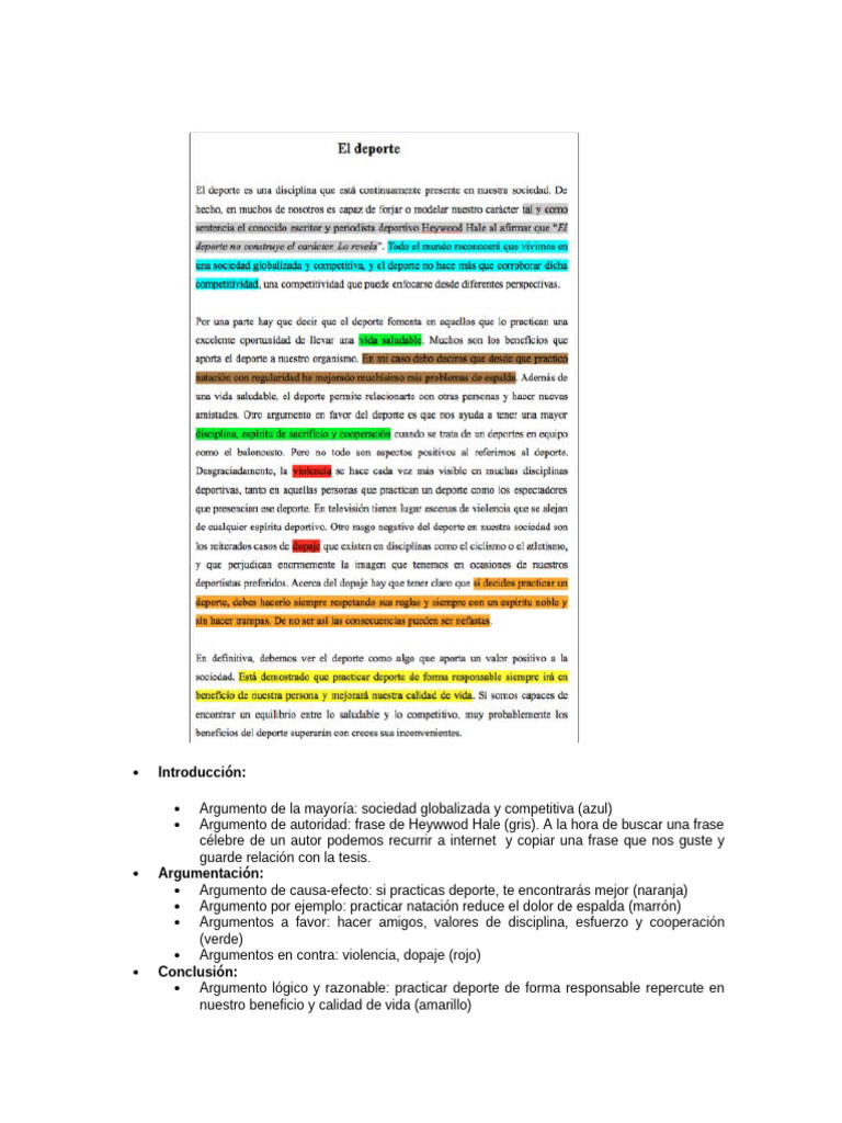 Ejemplo de Tipos de Argumentación | PDF