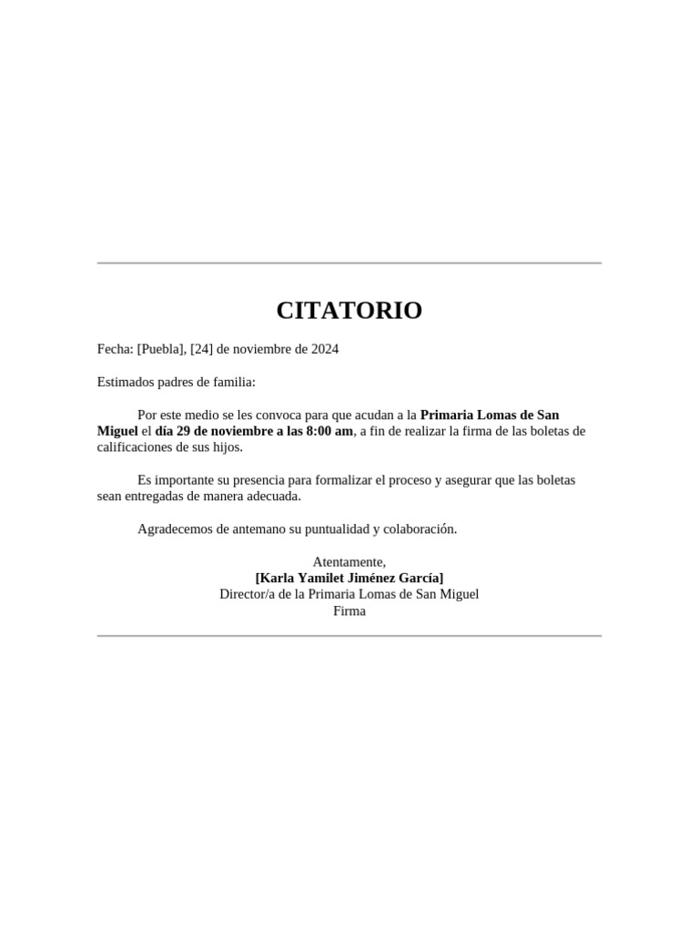 Citatorio Yamilet y Estephany 2 | PDF