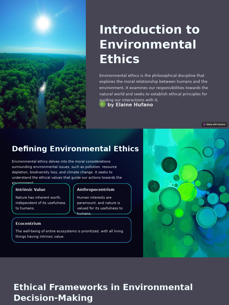 Introduction To Environmental Ethics | PDF | Environmental Ethics | Natural Environment