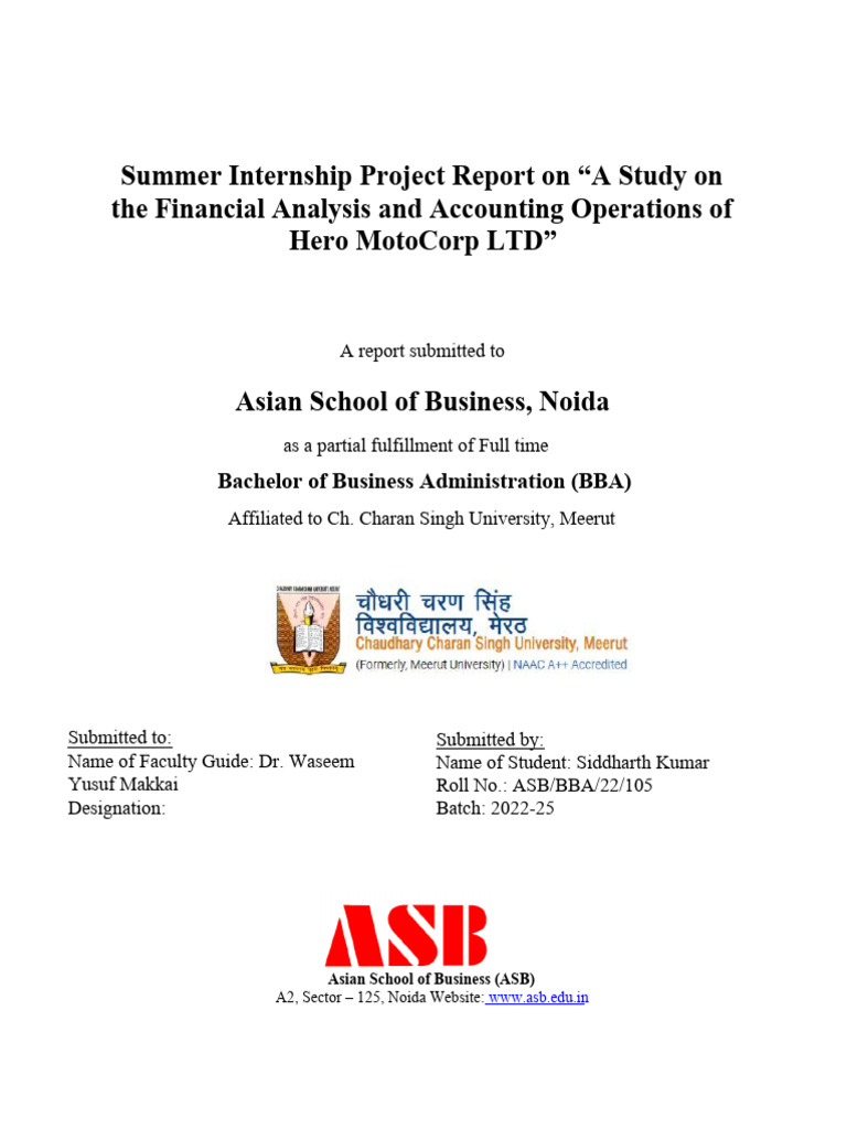 SIP Siddharth Kumar | PDF | Financial Accounting | Financial Economics