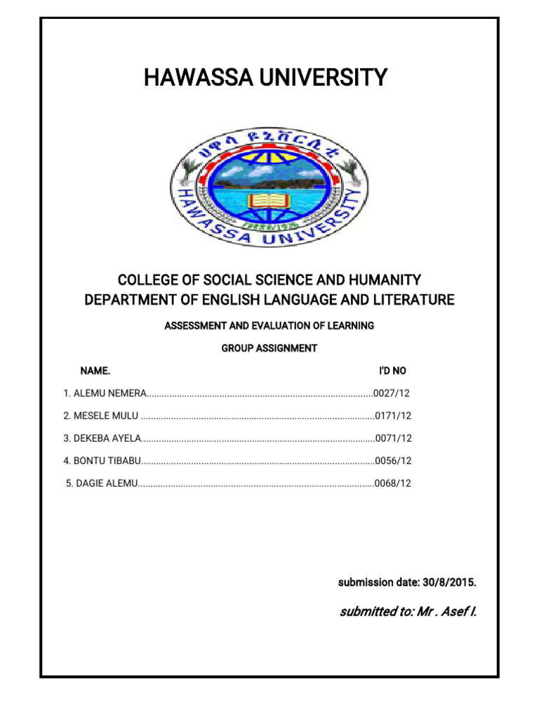 Assessment assignment (1) | PDF