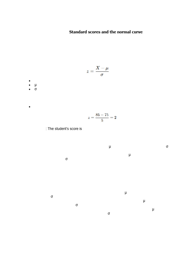 Unit IV Standard Scores and The Normal Curve | PDF | Normal ...