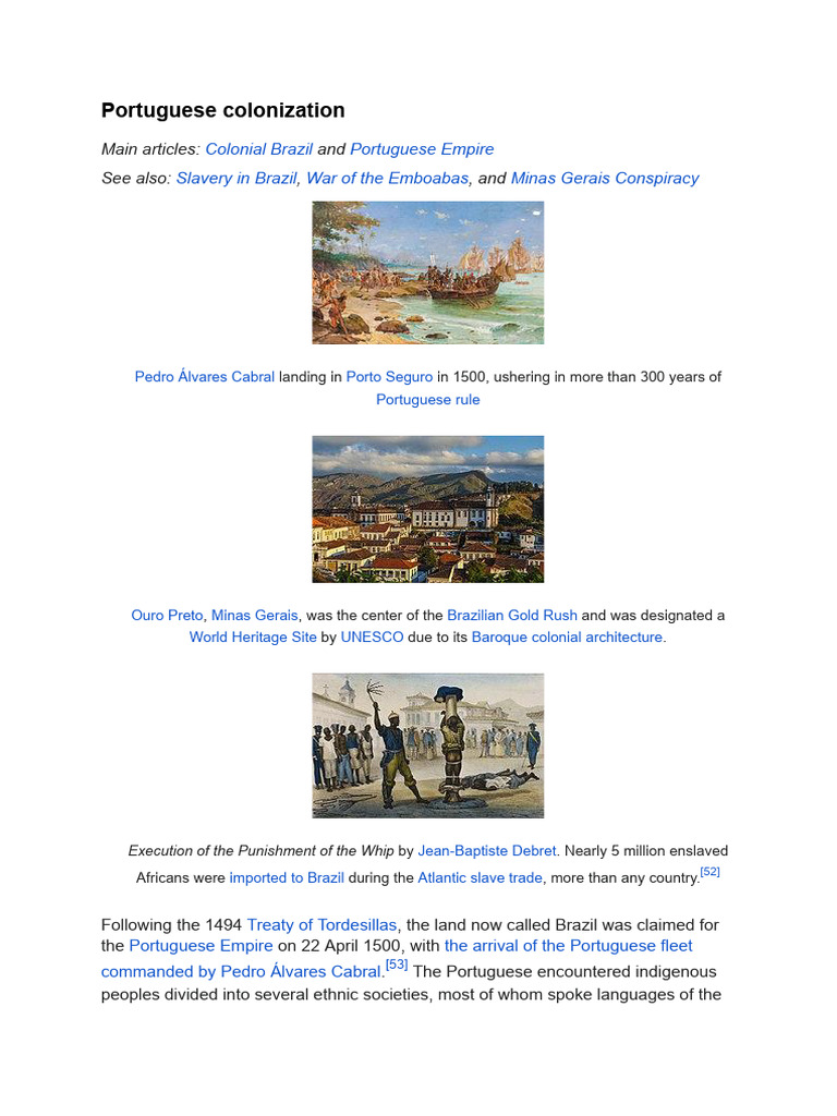 Overview of Portuguese Colonization in Brazil | PDF