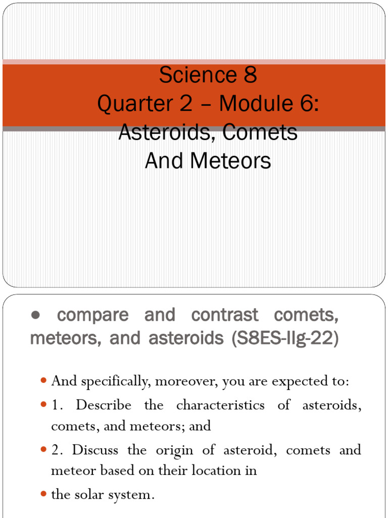 Q2-L6-MAC | PDF | Meteoroid | Comet
