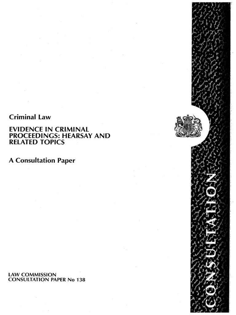 Cp138 Law Reform | PDF | Hearsay | Evidence (Law)