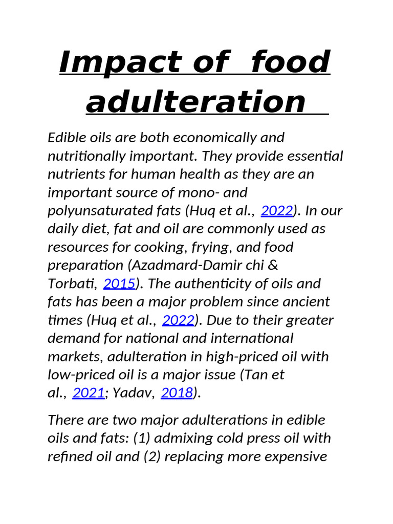 Impact of | PDF | Cooking Oil | Vegetable Oil