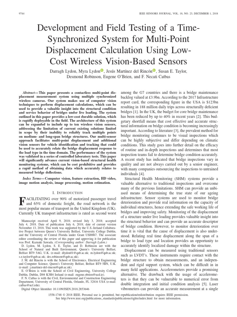 Development And Field Testing Of A Time Synchronized System For Multi Point Displacement