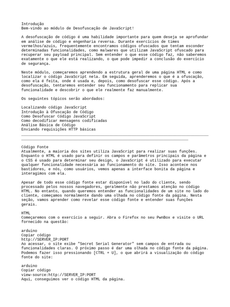 Anotações Das Aulas. Parte 3 (JavaScript Deobfuscation) | PDF | Script ...