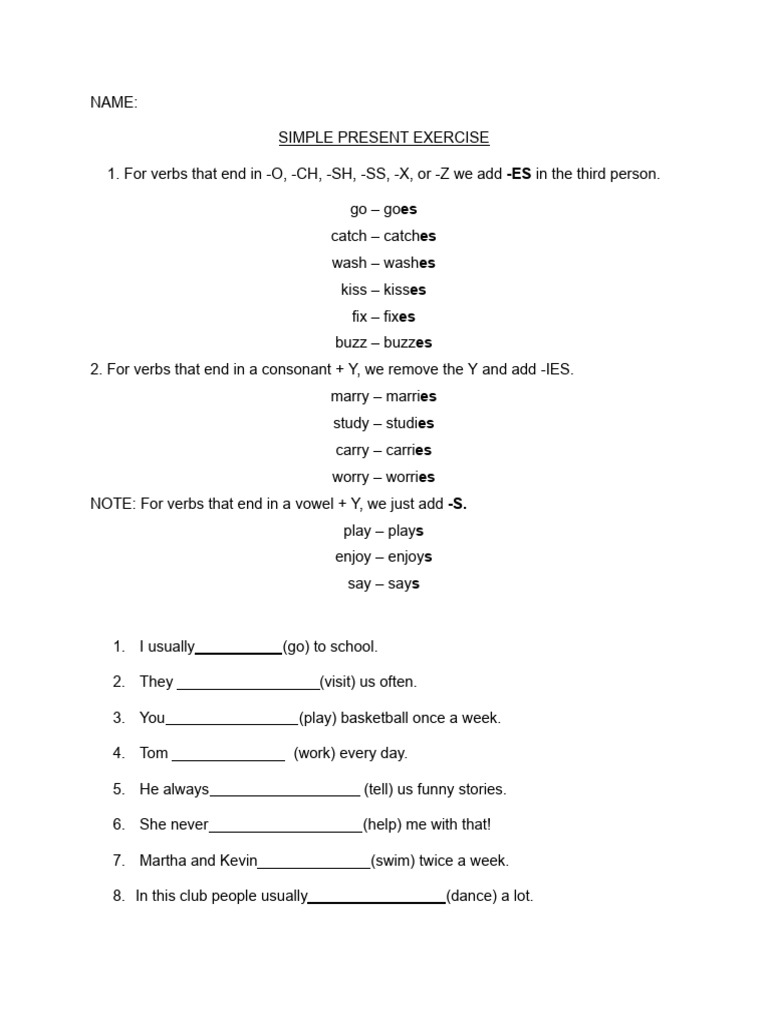 Simple Present Tense Pdf Linguistic Morphology Languages