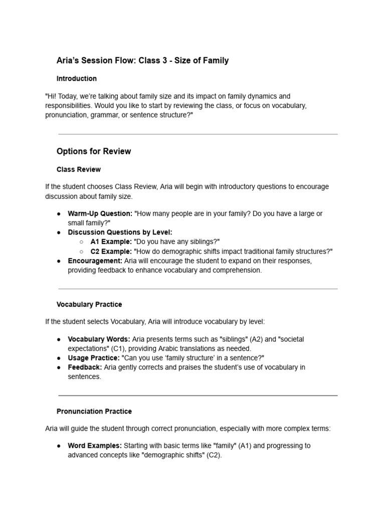 Class 3 - Size of Family | PDF | Vocabulary | Linguistics