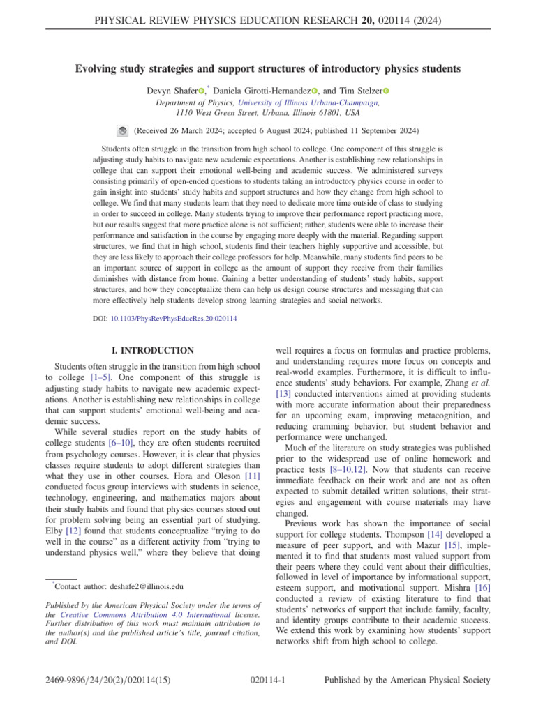 PhysRevPhysEducRes.20.020114 (1) | PDF | Advanced Placement | Cognition