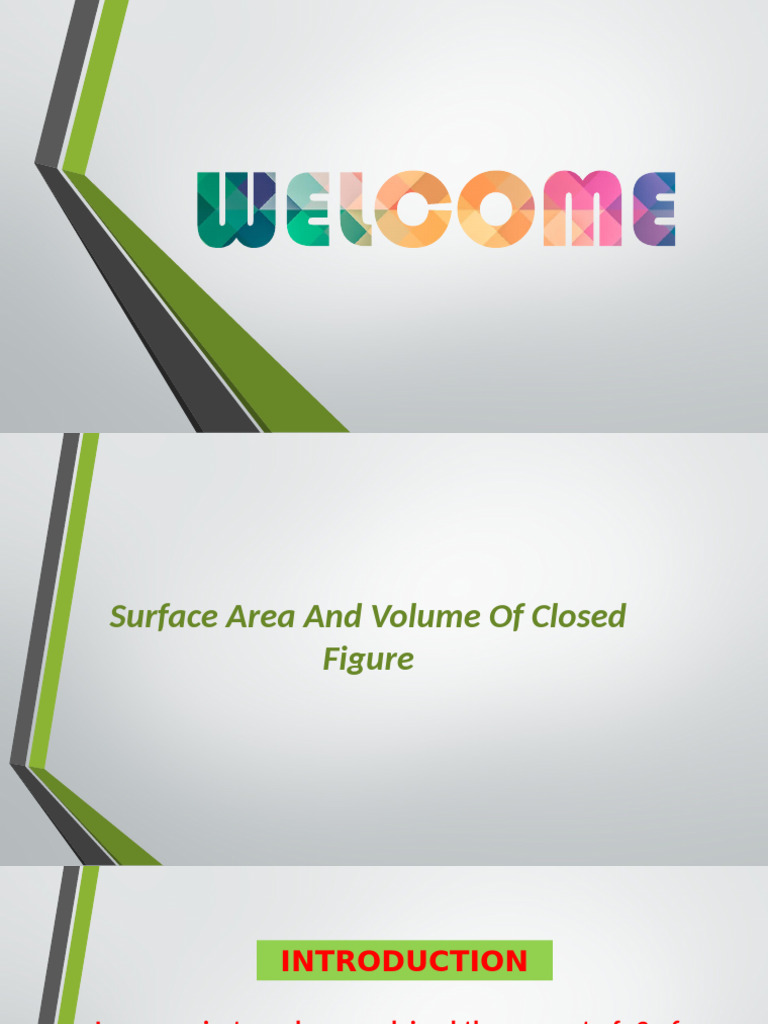 Surface Area and Volume of A Closed Figure | PDF | Area | Volume