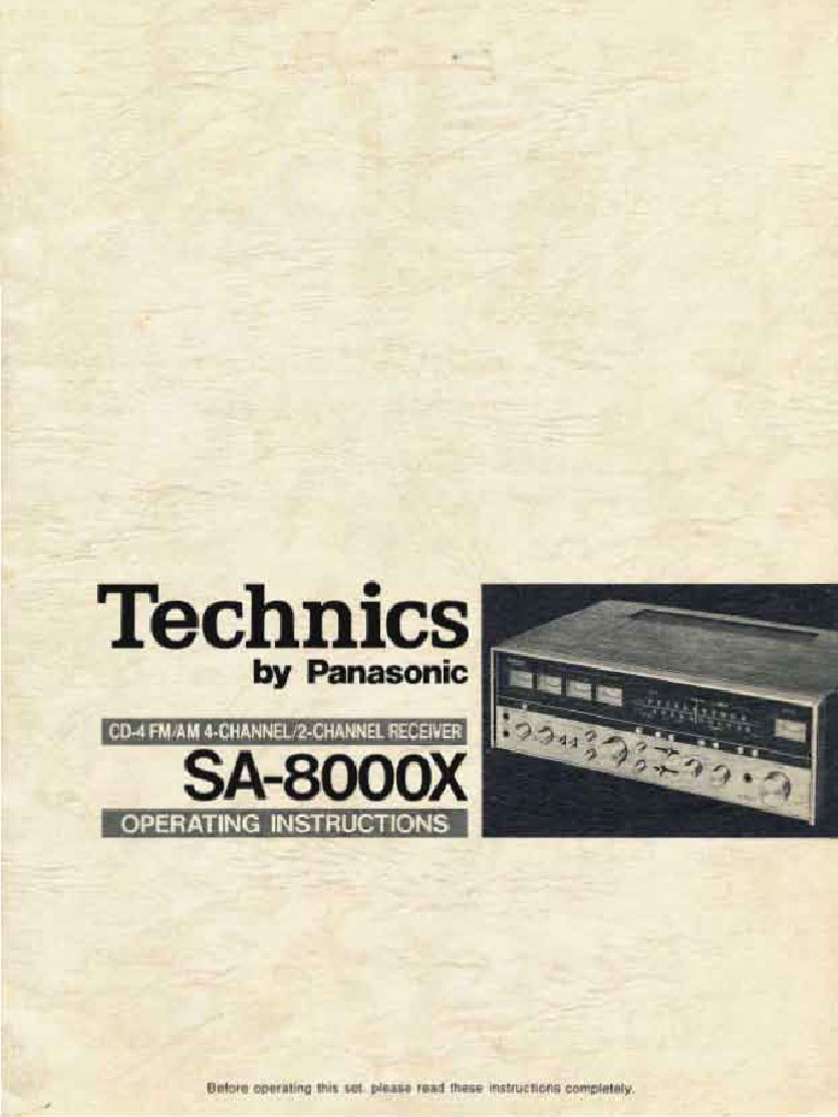 Technics SA 8000X Owners Manual | PDF