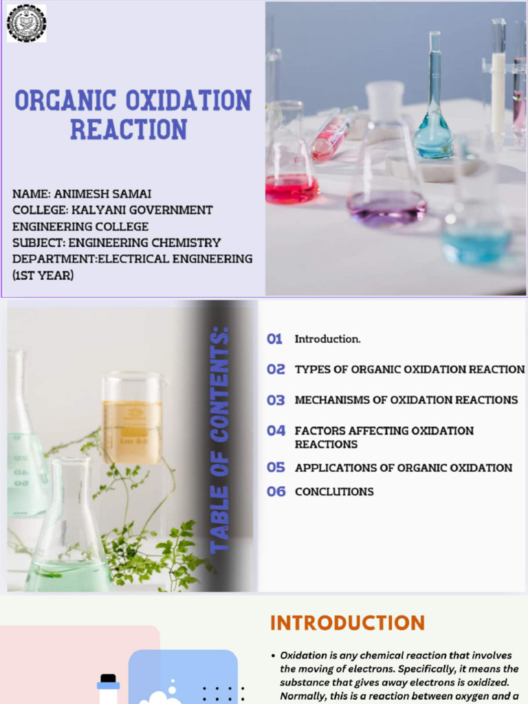 Organic Oxidation Reaction - Compressed | PDF