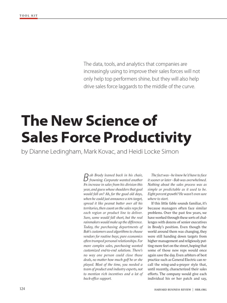 The New Science of Sales Force Productivity | PDF | Sales | Business ...