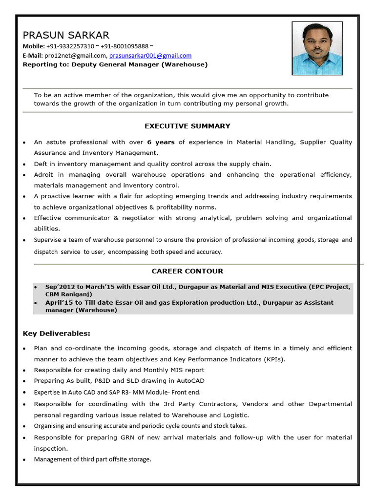 Assistant Manager (Warehouse) PDF | PDF | Warehouse