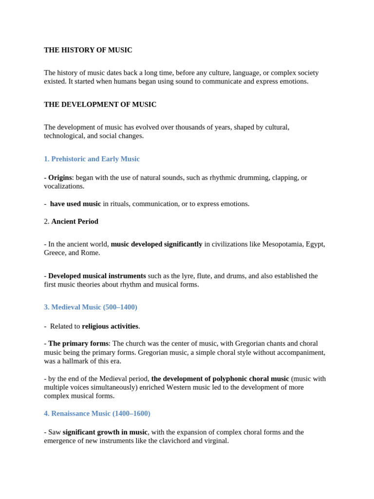 The History of Music | PDF | Classical Period (Music) | Orchestras