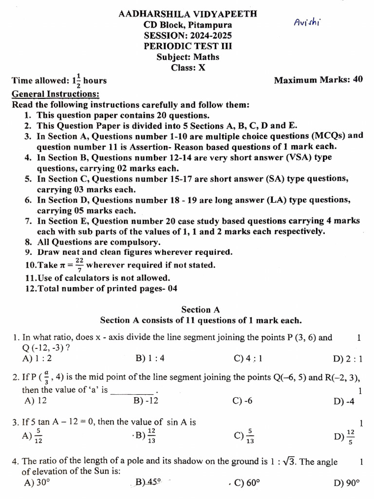 Adharshila PT3 Maths | PDF | Circle | Sphere