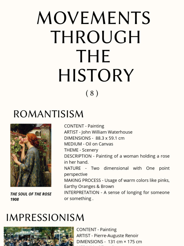 Movements Through The History | PDF | Paintings | Plastic Arts