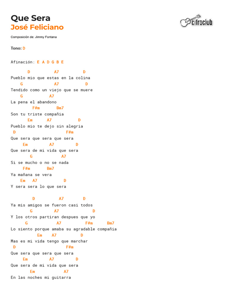 3Cifra Club - José Feliciano - Que Sera | PDF