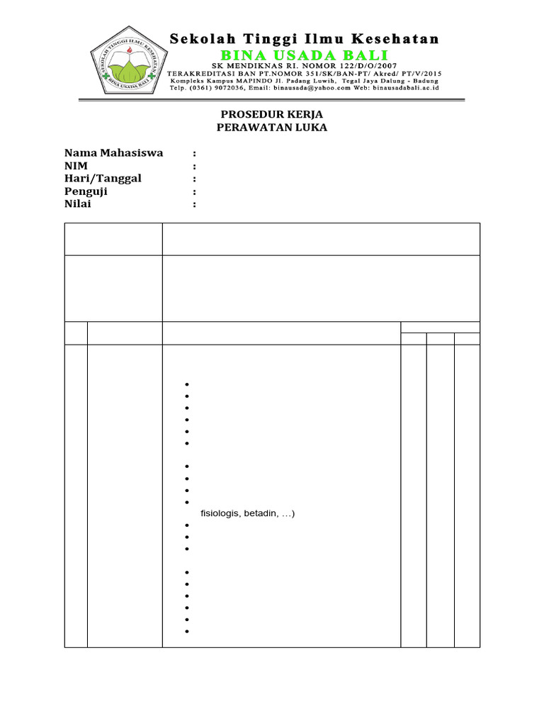 SPO Perawatan Luka_david | PDF