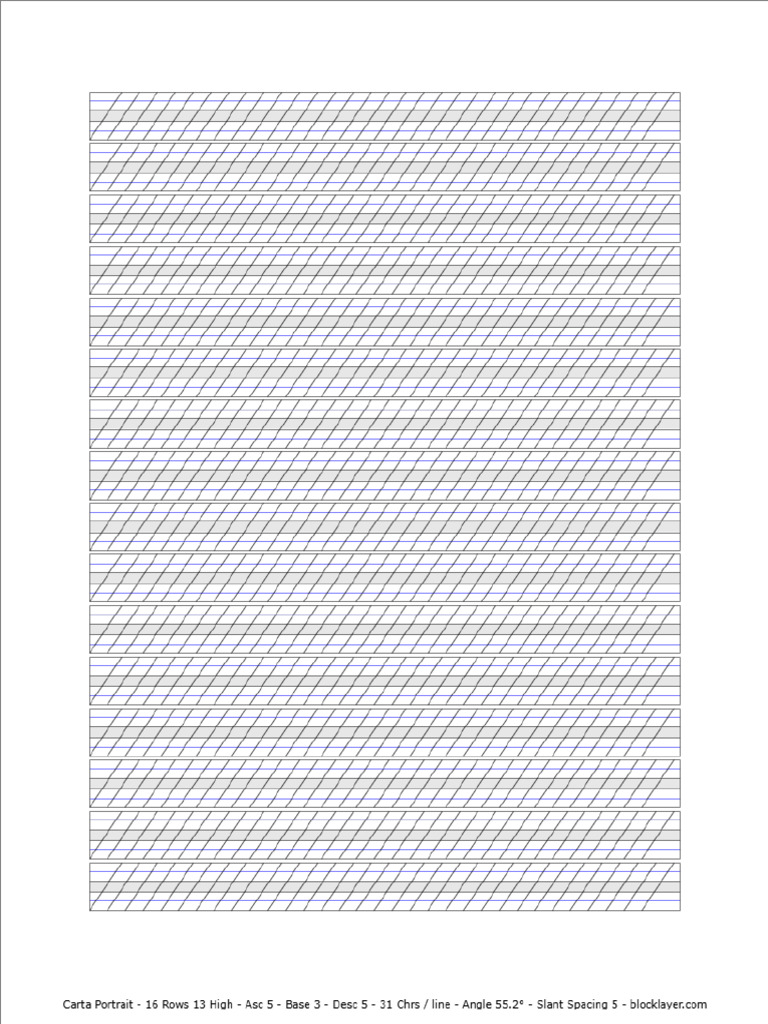 Pauta de caligrafía cursiva blocklayer | PDF