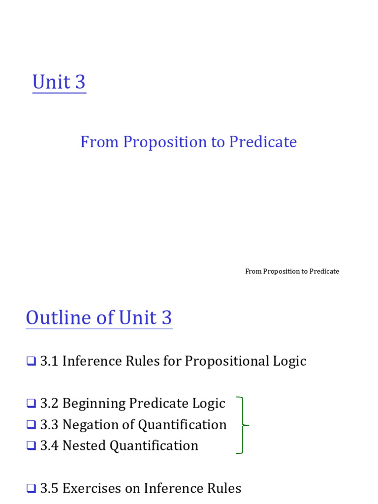 Unit3 Proposition To Predicate | PDF | Logic | Argument