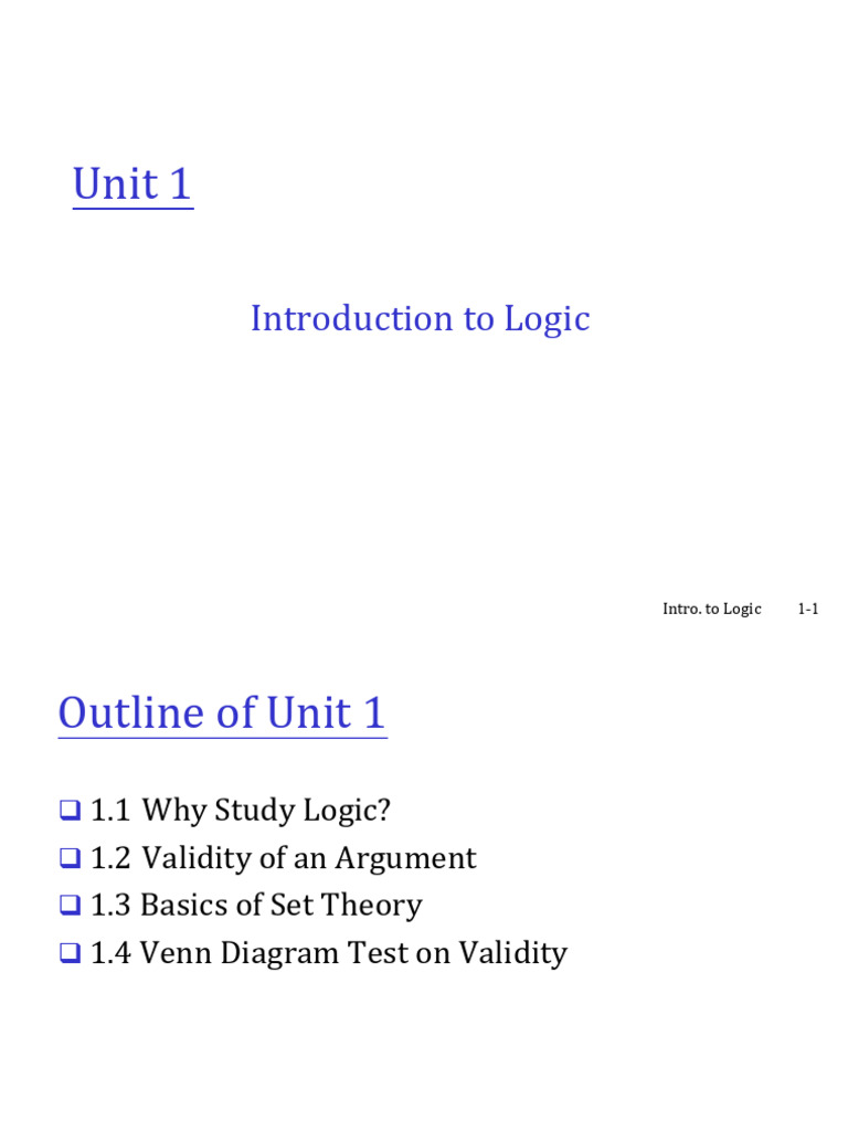 Unit1_Intro_Logic_Sets | PDF | Argument | Deductive Reasoning