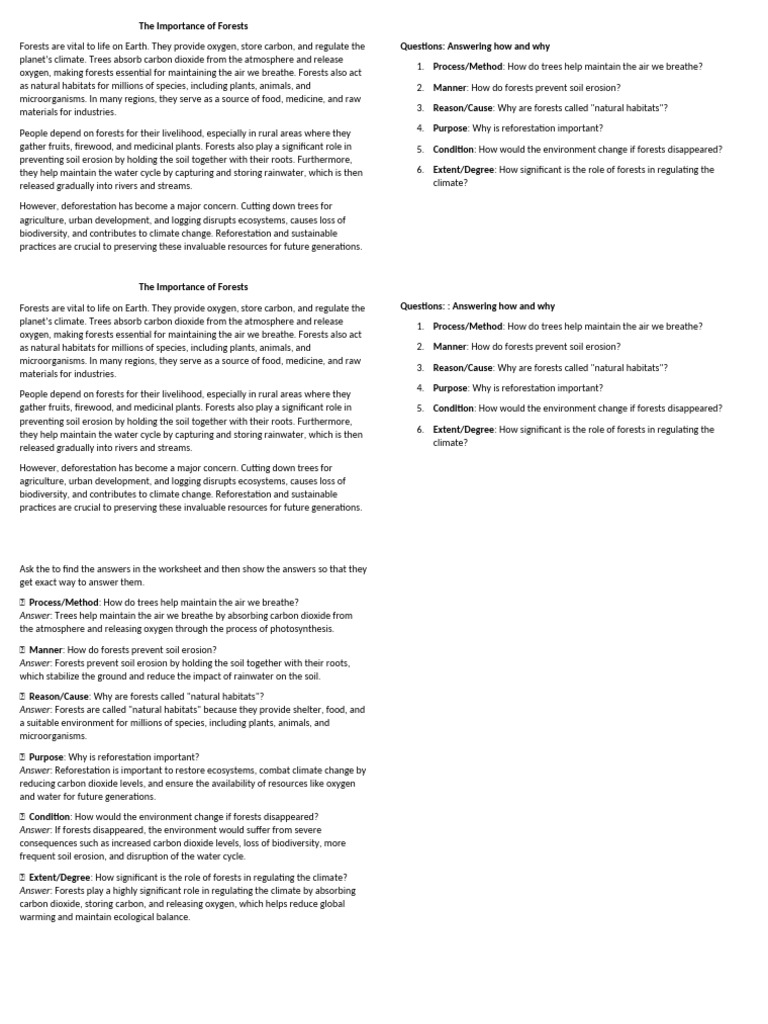 Grade 8 Test Preparation Work | PDF | Forests | Soil