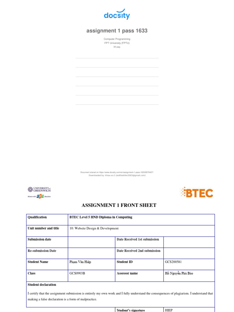 Docsity Assignment 1 Pass 1633 | PDF | Domain Name System | Domain Name