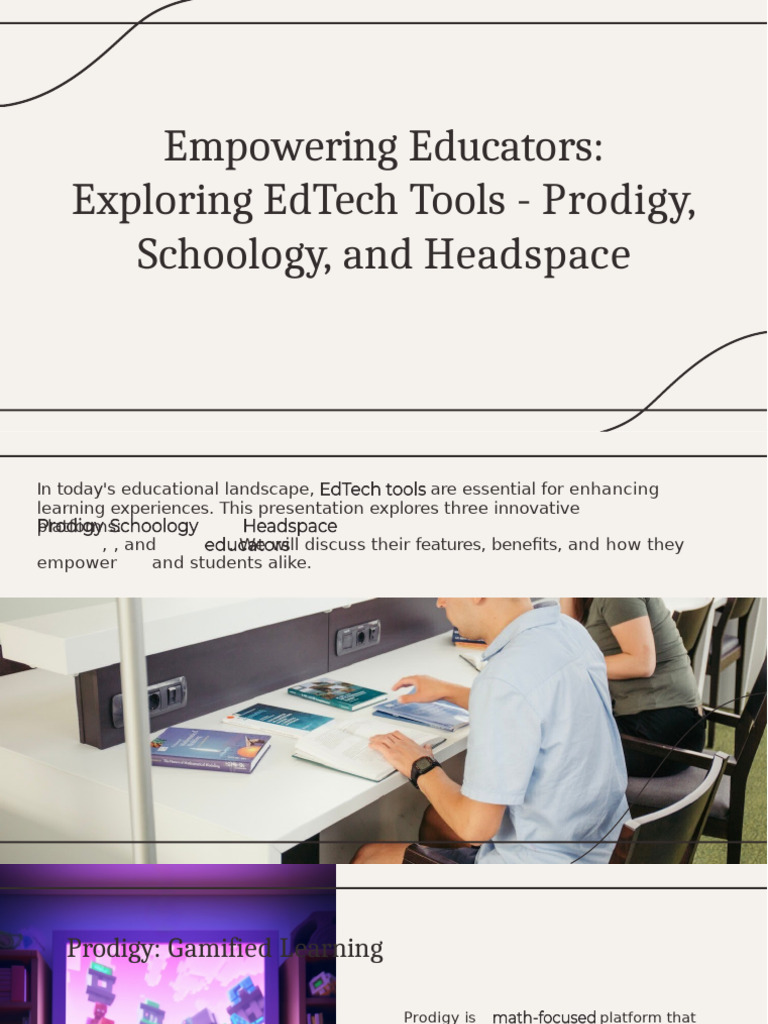 Slidesgo Empowering Educators Exploring Edtech Tools Prodigy Schoology and Headspace ...
