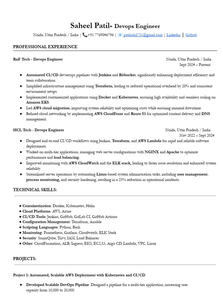 SahilPatilCV | PDF | Amazon Web Services | Cloud Computing