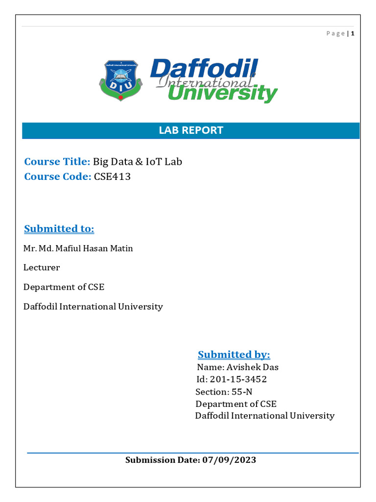 Cse413 201-15-3452 Lab-Report 02 | PDF | Apache Spark | Comma Separated Values