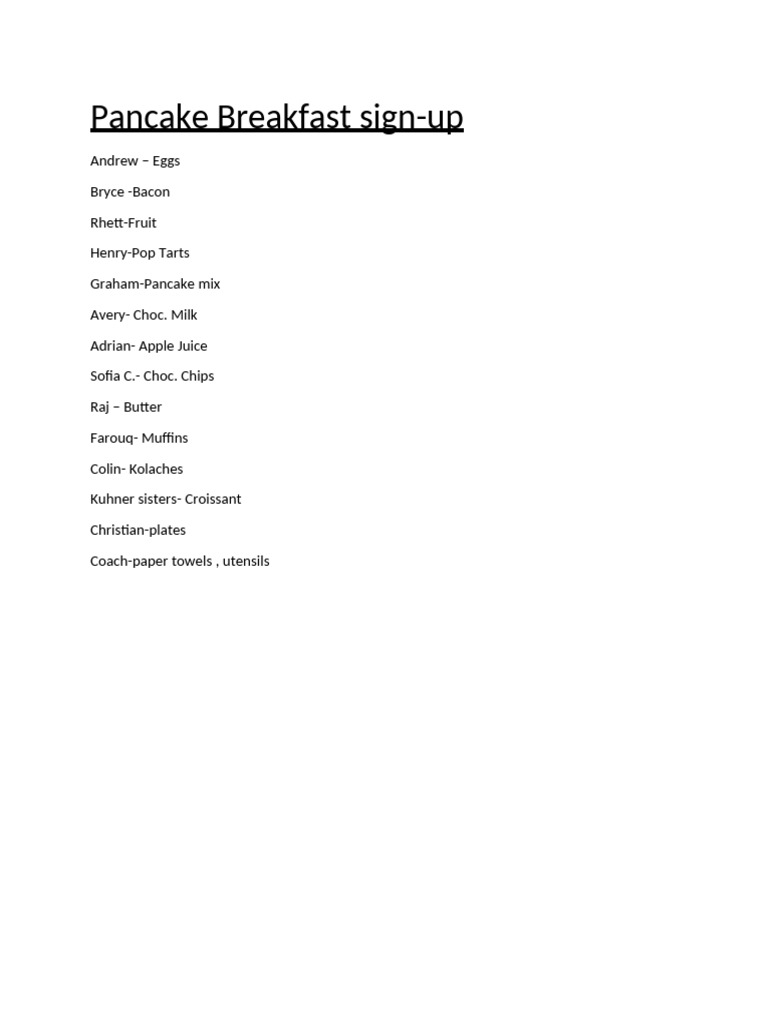 Pancake Breakfast Sign 2 | PDF