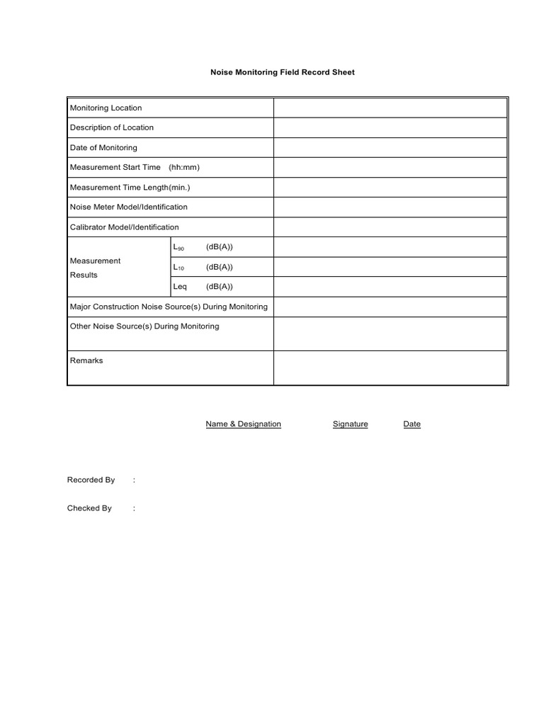 Appendix 5-1 - Sample Data Sheet for Monitoring.pdf - Appendix 5-1 - Sample Data Sheet for Noise ...