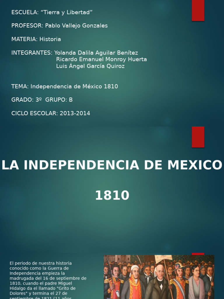 Independencia de Mexico Dalila | PDF | Imperio español | Conflictos del ...