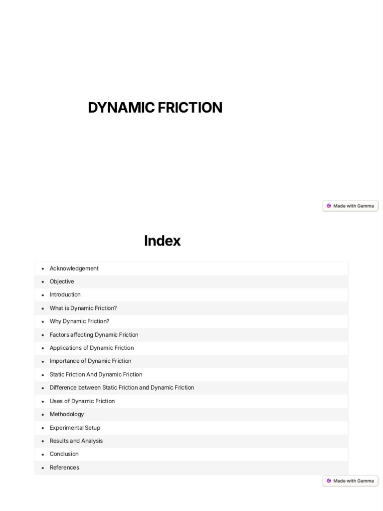 Dynamic Friction Physics Project | PDF | Friction | Wear